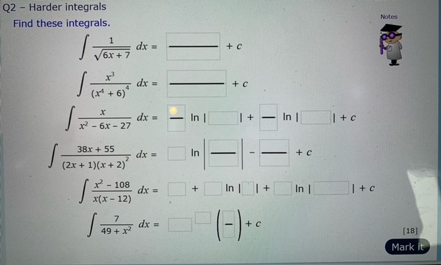 Solved Q2 - Harder integrals Find these integrals. | Chegg.com