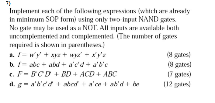 Solved Implement Each Of The Following Expressions Which