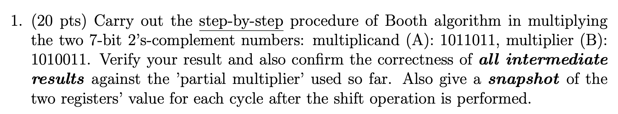 Solved 2. (10 pts) Use a one-step process to add up all | Chegg.com
