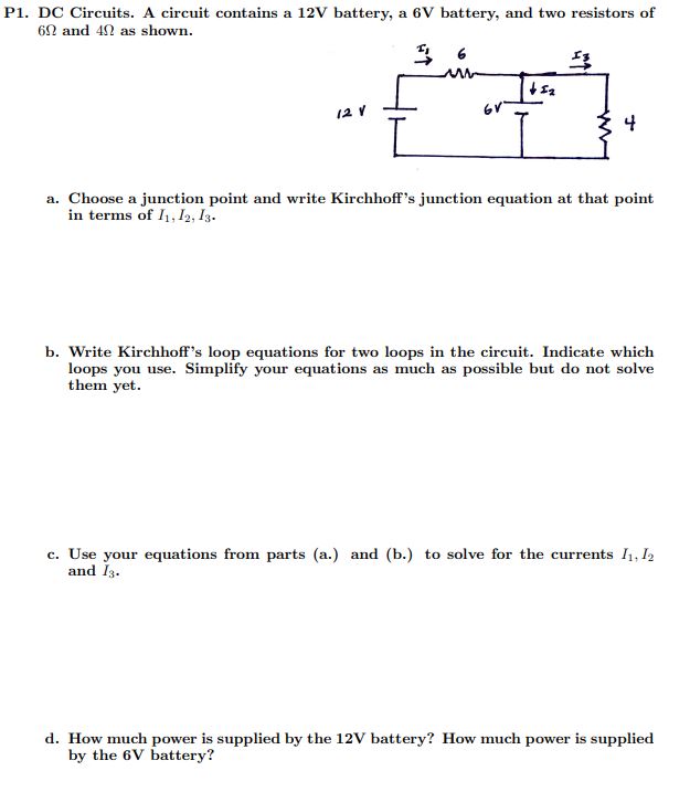 Solved 1. DC Circuits. A circuit contains a 12 V battery, a | Chegg.com