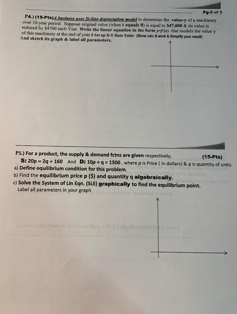 Solved Pg-3 of 5 P4.) (15-Pts)4 business uses St-line | Chegg.com