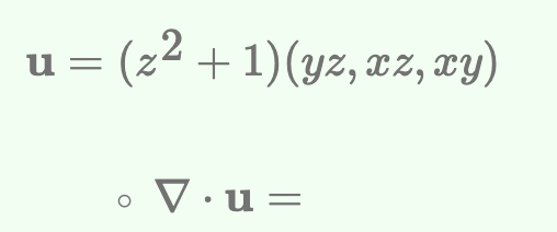 Solved u=(z2+1)(yz,xz,xy)∘×u= | Chegg.com