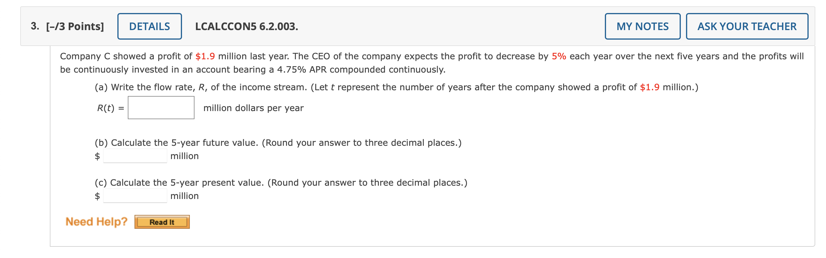 Solved Company C showed a profit of $1.9 million last year. | Chegg.com