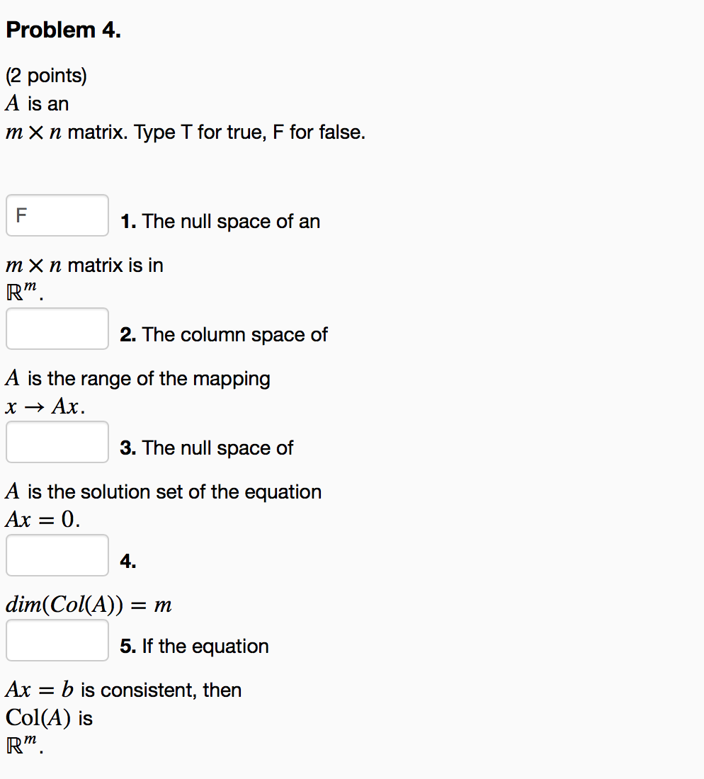 Solved Problem 3. (1 point) A and B are nxn matrices. Type T | Chegg.com