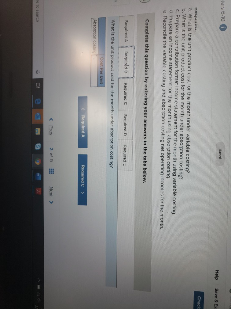 Solved rs 6-10 Saved Help Save & Exit Subm Check my work | Chegg.com