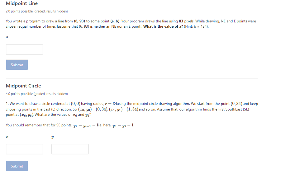 Solved Midpoint Line 2.0 points possible (graded, results | Chegg.com