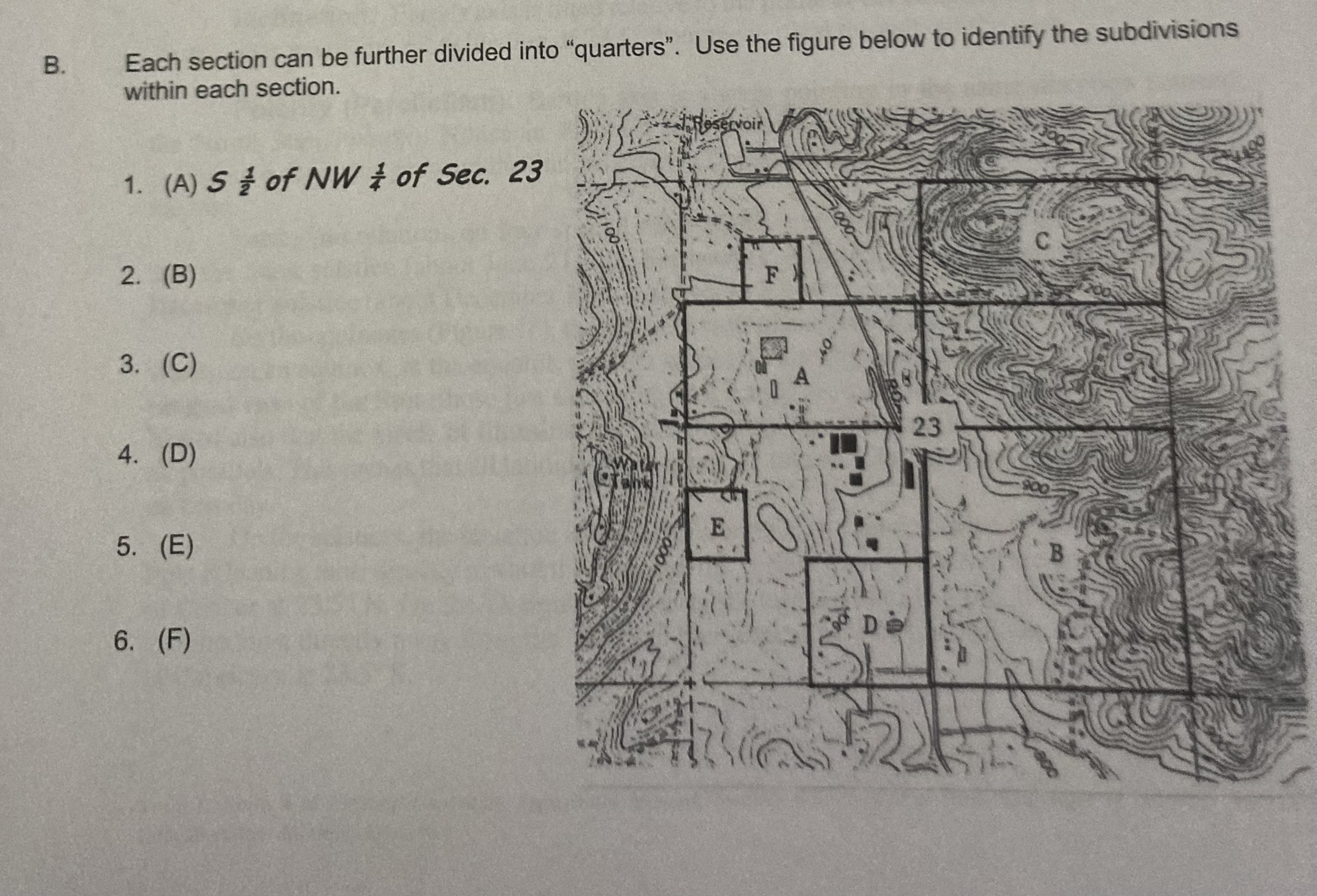 Solved B. Each section can be further divided into | Chegg.com