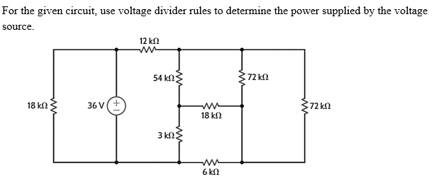 Solved For the given circuit, use voltage divider rules to | Chegg.com