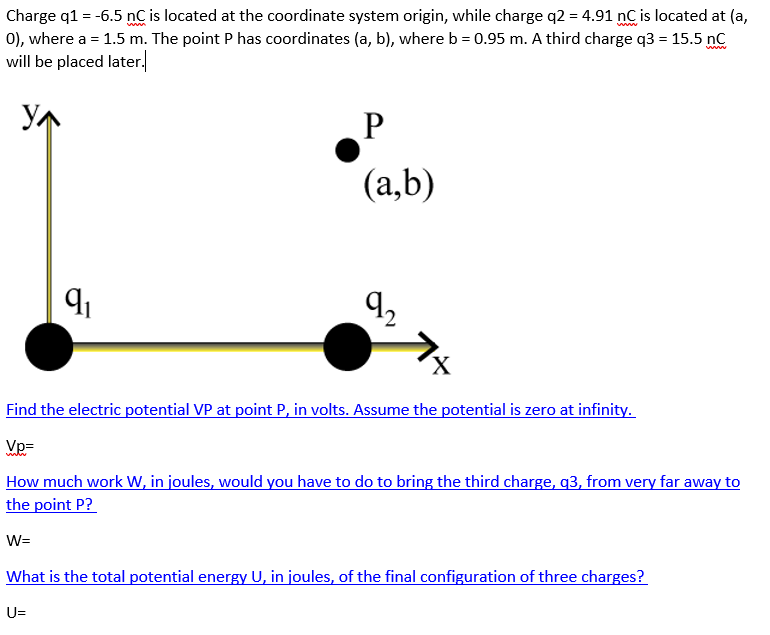 Solved Charge q1 = -6.5 nC is located at the coordinate | Chegg.com