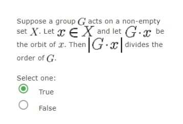 Solved Suppose a group acts on a non-empty set X. Let xEX | Chegg.com