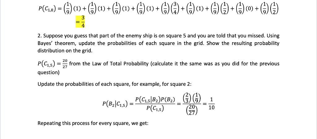 Example problems In the boardgame Battleship, players | Chegg.com