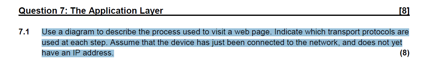 Solved Question 7: The Application Layer [8] 7.1 Use a | Chegg.com