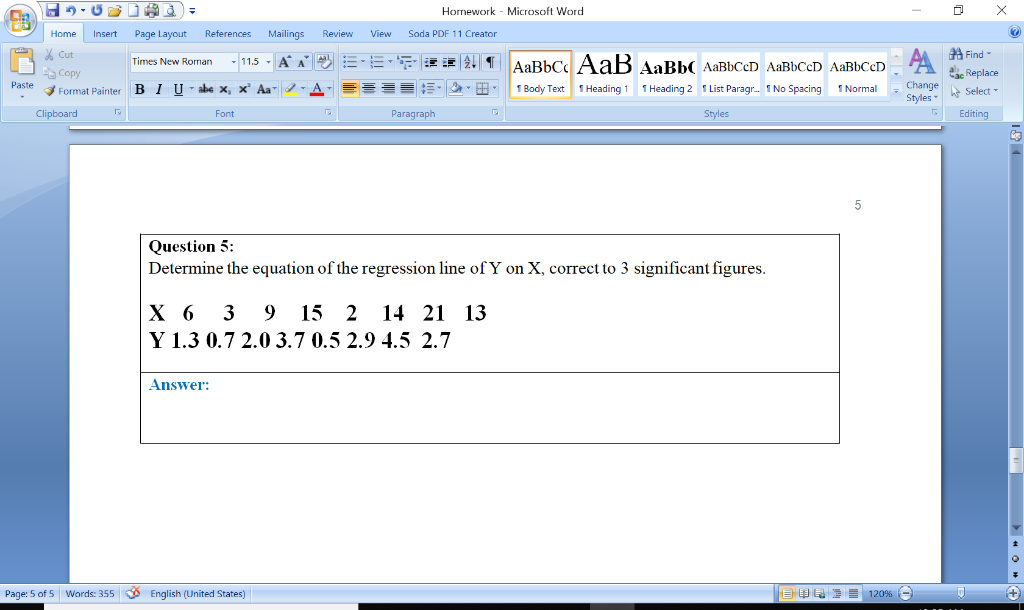 Solved Homework Microsoft Word Home Insert Page Layout | Chegg.com