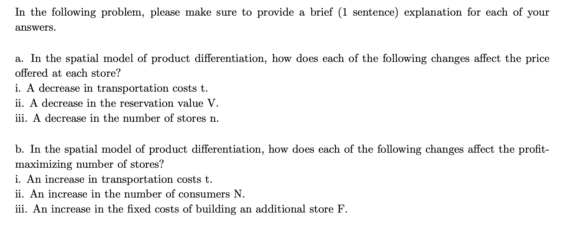 Solved In the following problem, please make sure to provide | Chegg.com