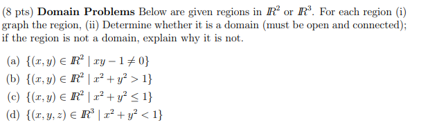 Solved Domain Problems Below are given regions in R2 ﻿or R3. | Chegg.com