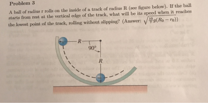 Solved Problem 3 A ball of radius r rolls on the inside of a | Chegg.com