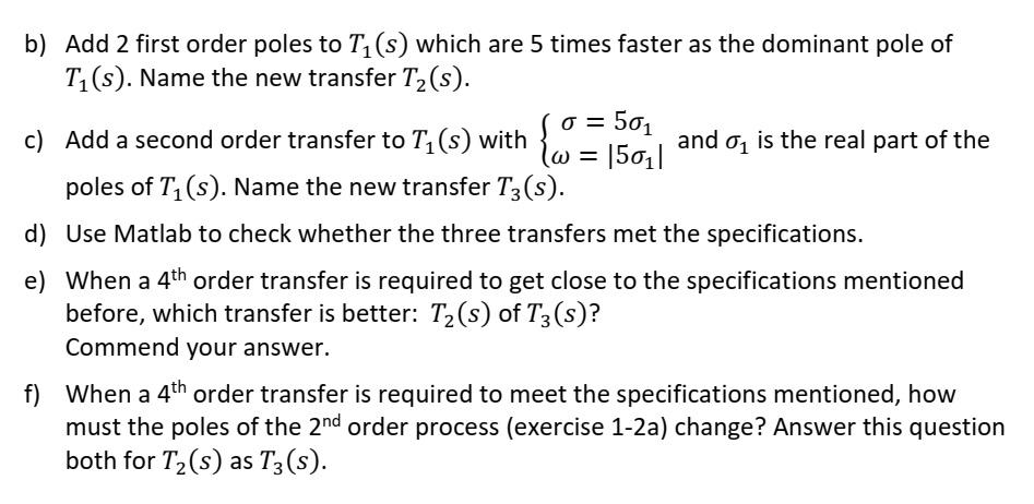 Solved Exercise 1-2: Find the transfer a) Find a second | Chegg.com