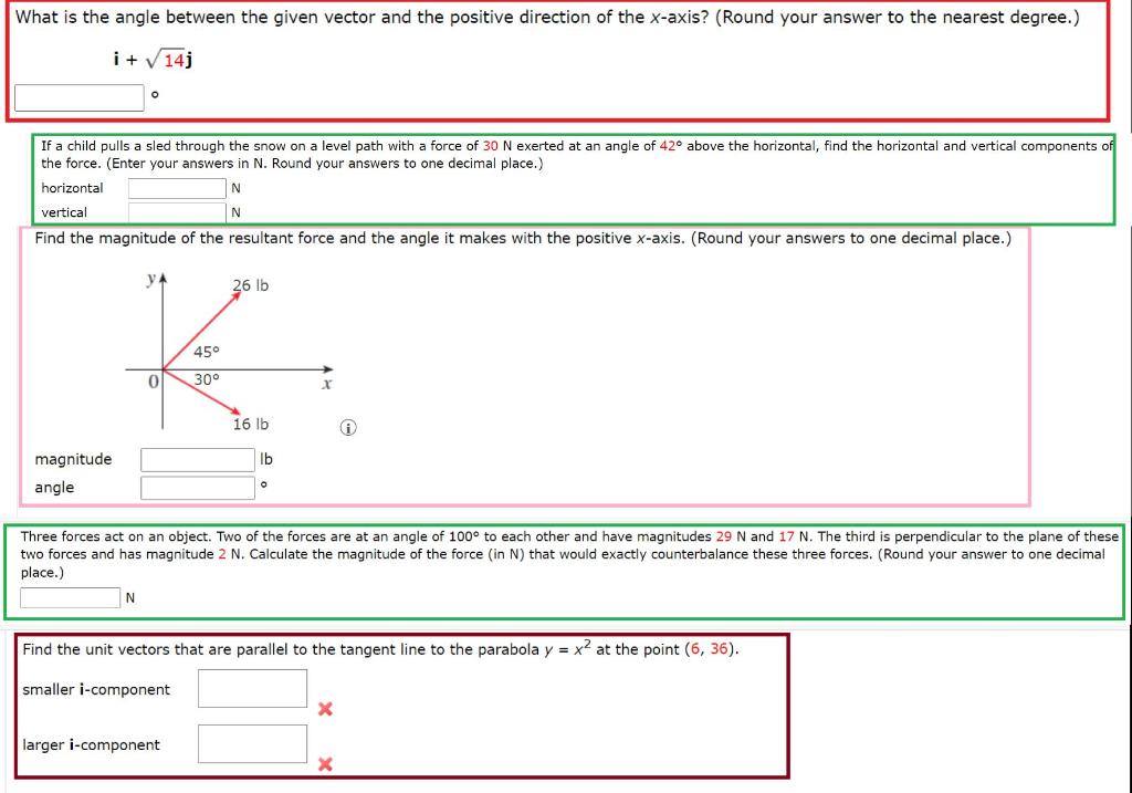 Solved What is the angle between the given vector and the | Chegg.com