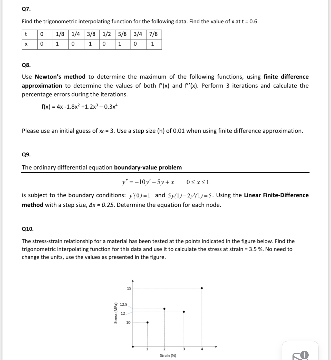 Solved Q7 Find The Trigonometric Interpolating Function For