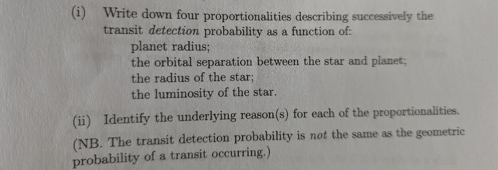 Solved (i) Write down four proportionalities describing | Chegg.com