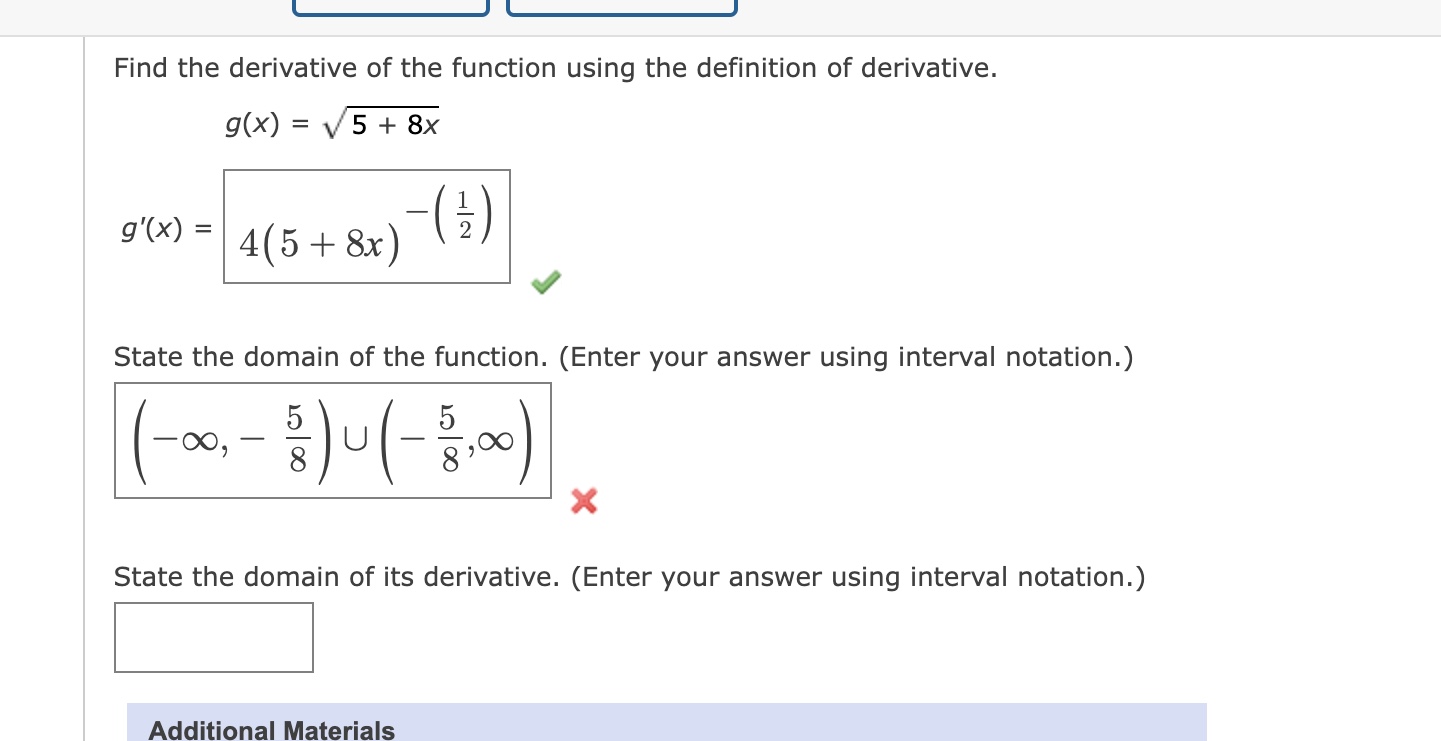 Solved Find the derivative of the function using the | Chegg.com