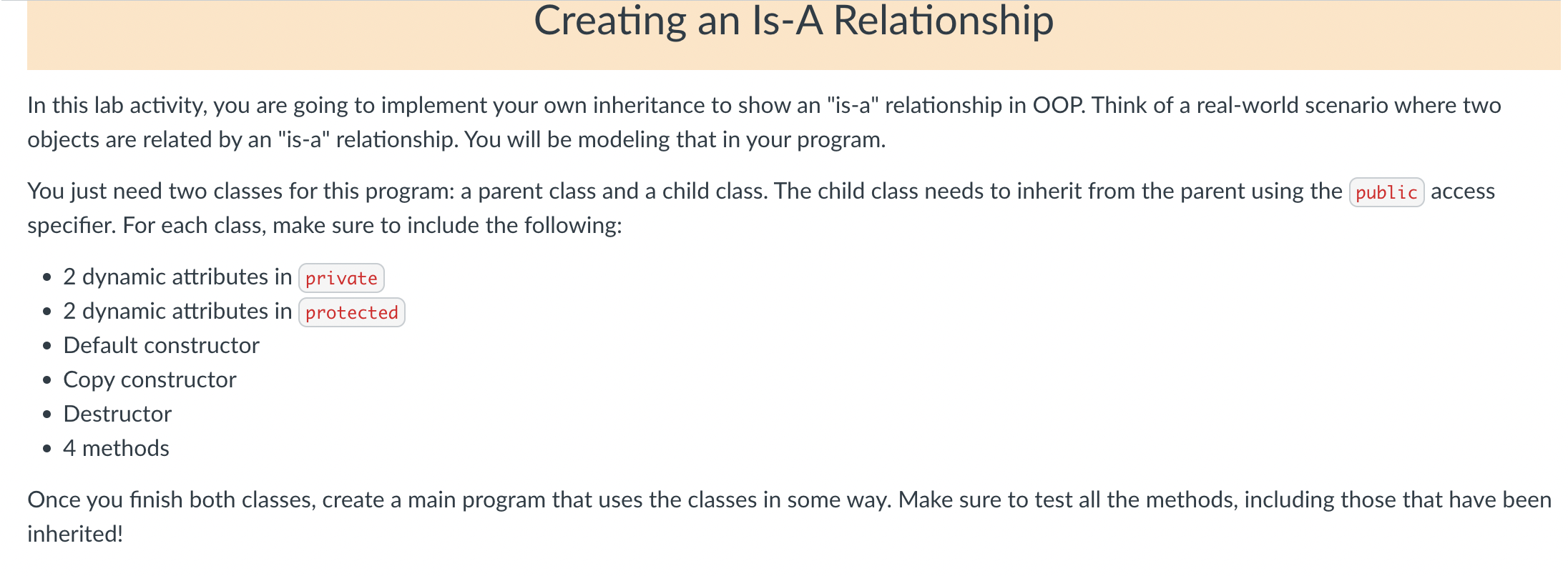 Solved Creating an Is-A Relationship In this lab activity, | Chegg.com