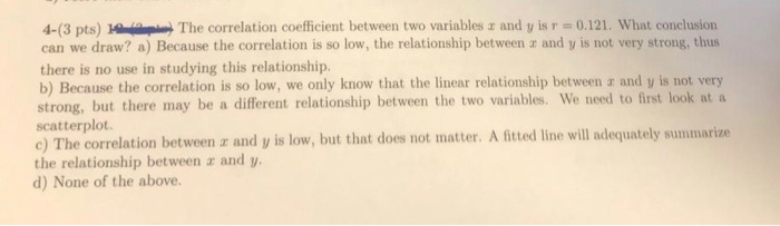4-(3 pts) The correlation coefficient between two | Chegg.com