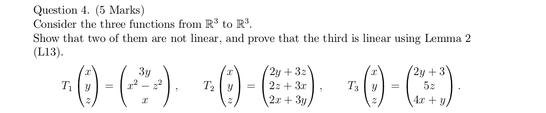 Solved Question 4. (5 Marks) Consider the three functions | Chegg.com