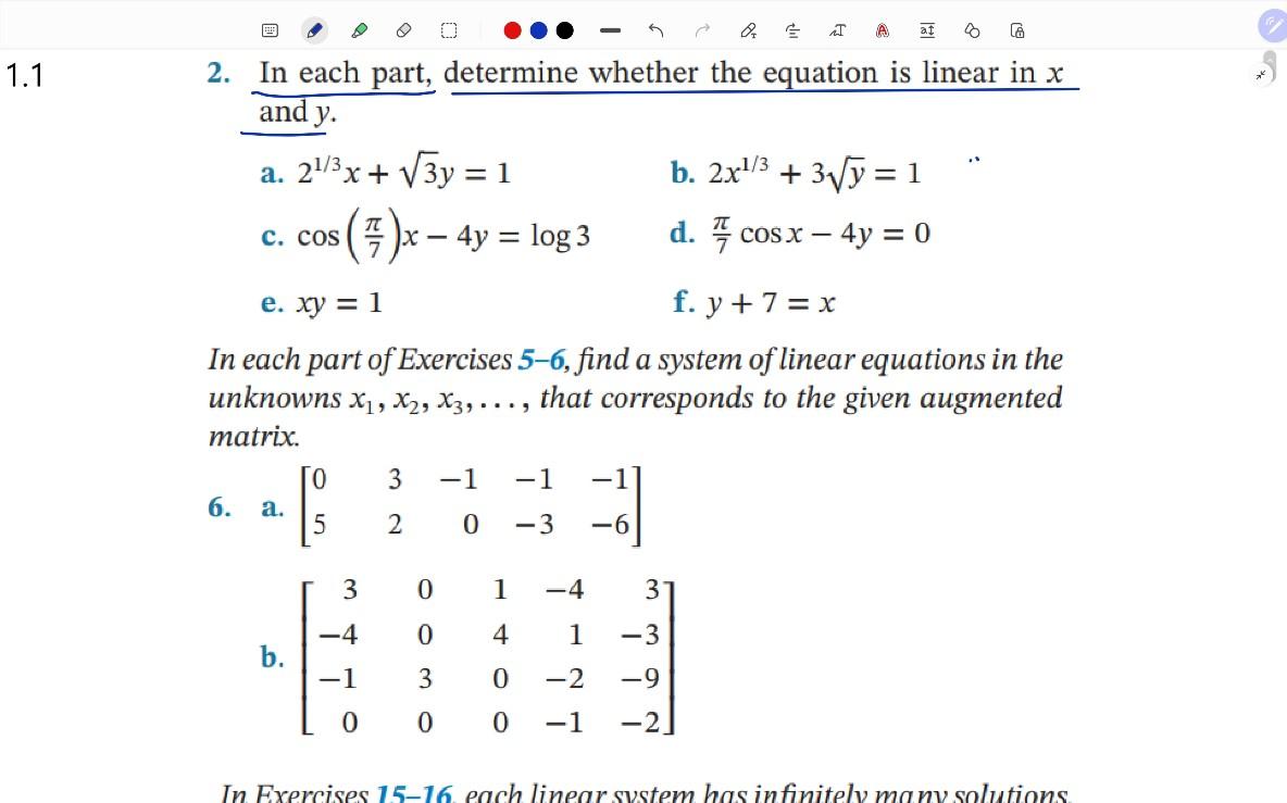 Solved 2. In each part, determine whether the equation is | Chegg.com