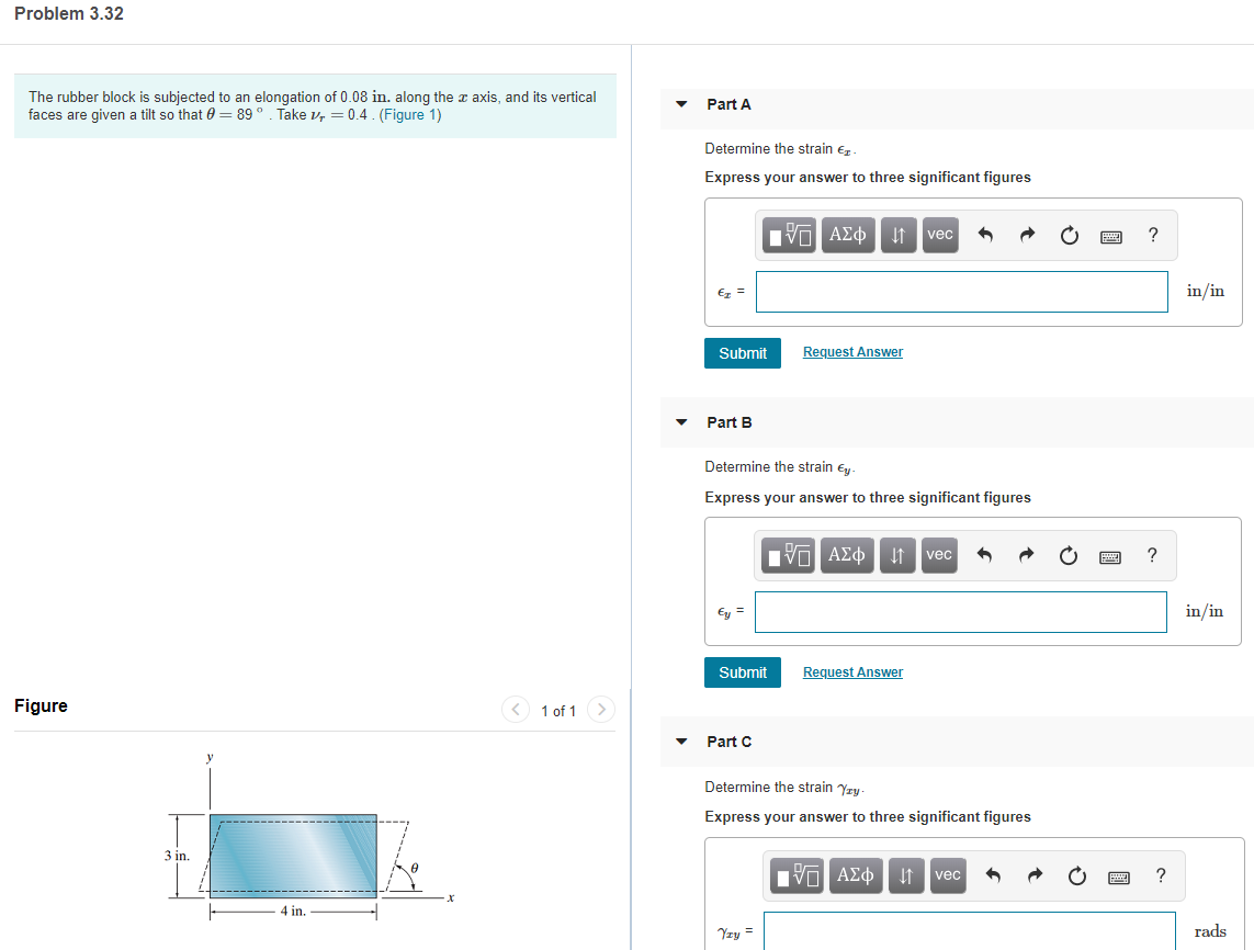 Solved The rubber block is subjected to an elongation of | Chegg.com