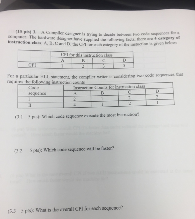 Solved A compiler designer is trying to decide between two | Chegg.com