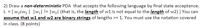 Solved 2) Draw a non-deterministic PDA that accepts the | Chegg.com