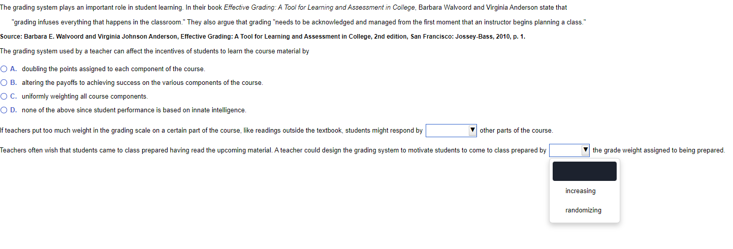 Solved The grading system plays an important role in student | Chegg.com