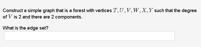 Solved Construct a simple graph that is a forest with | Chegg.com