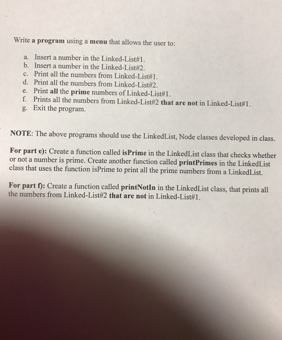 Solved Write a program using a menu that allows the user to: | Chegg.com