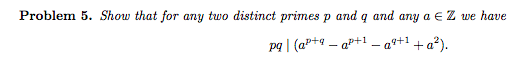 Solved Problem 5. Show that for any two distinct primes p | Chegg.com