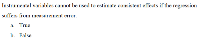Solved Instrumental variables cannot be used to estimate | Chegg.com