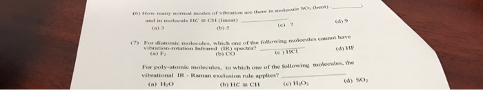 Solved How many normal modes of vibration are there in | Chegg.com