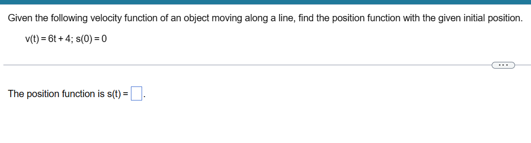 Solved Given the following velocity function of an object | Chegg.com