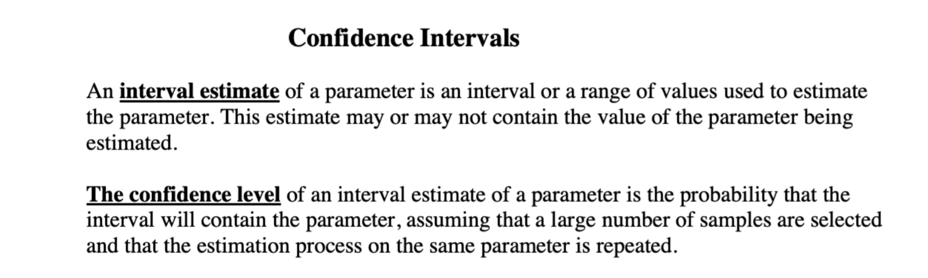 Solved Confidence Intervals An interval estimate of a | Chegg.com