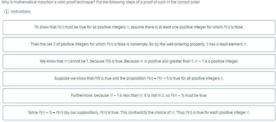 Solved Why is mathematical induction a valid proof | Chegg.com