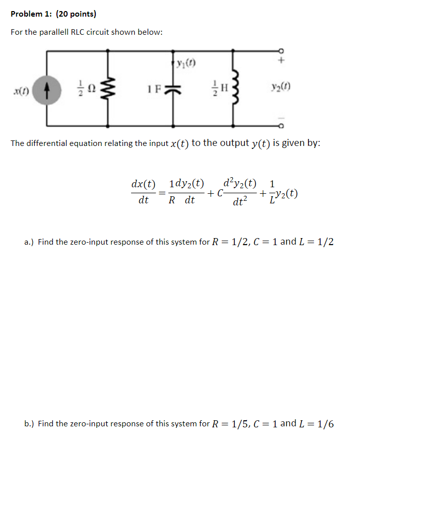 Solved For the parallell RLC circuit shown below: The | Chegg.com