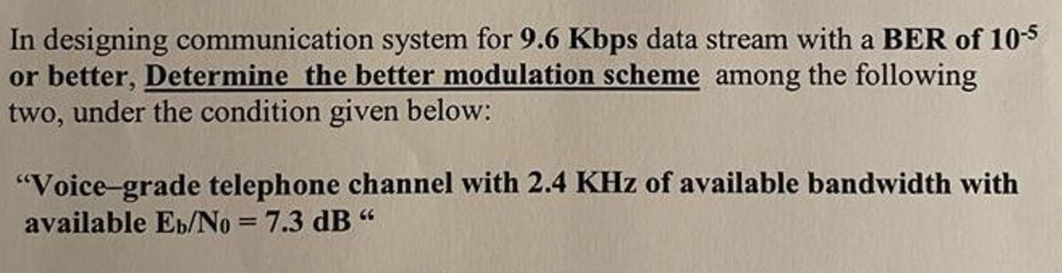 Solved calculate respective Bandwidth Efficiency and | Chegg.com