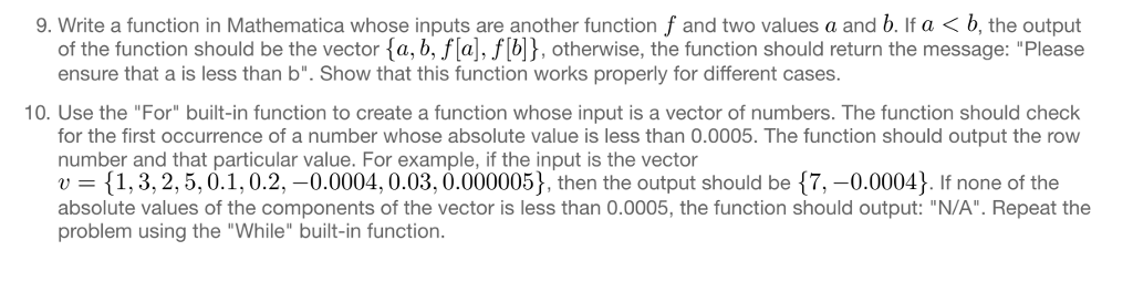 Solved 9 Write A Function In Mathematica Whose Inputs Are 1292