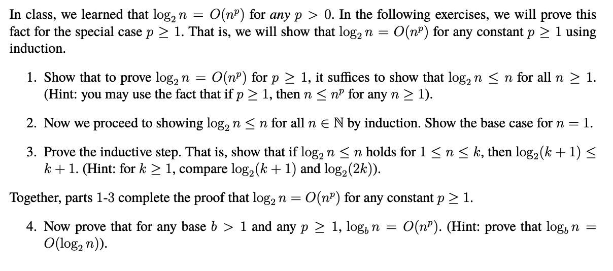 Solved In Class We Learned That Log2nonp For Any P0 In 