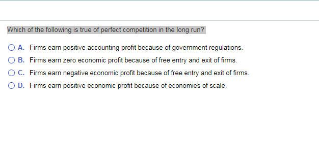 Solved Which of the following is true of perfect competition | Chegg.com