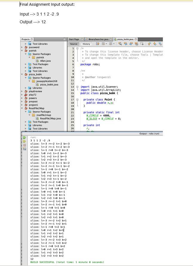 Final Assignment Input Output Input 3112 2 9