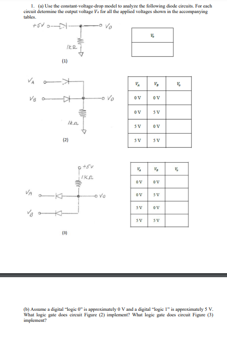 Solved 1. (a) Use the constant-voltage-drop model to analyze | Chegg.com
