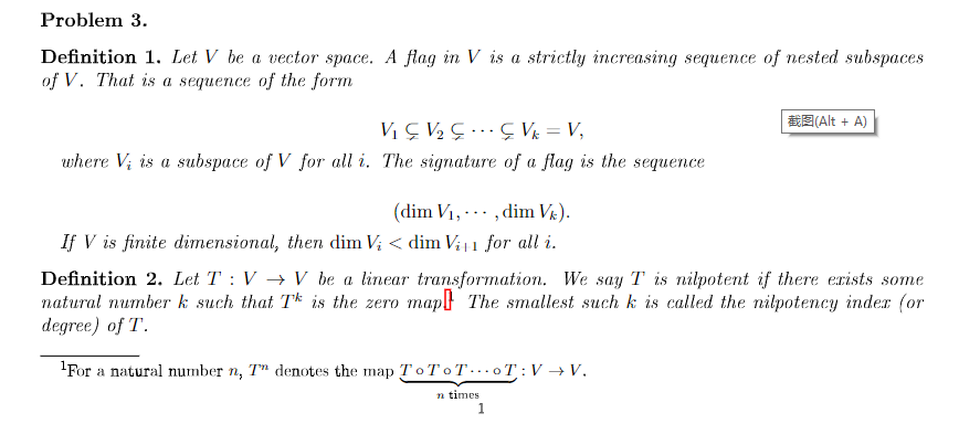 Solved Problem 3. Definition 1. Let V be a vector space. A | Chegg.com