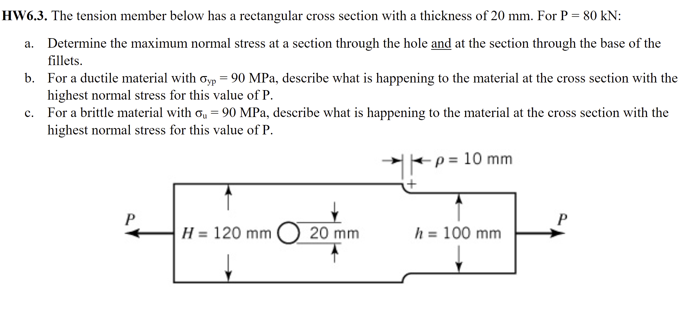 Solved HW6.3. The tension member below has a rectangular | Chegg.com